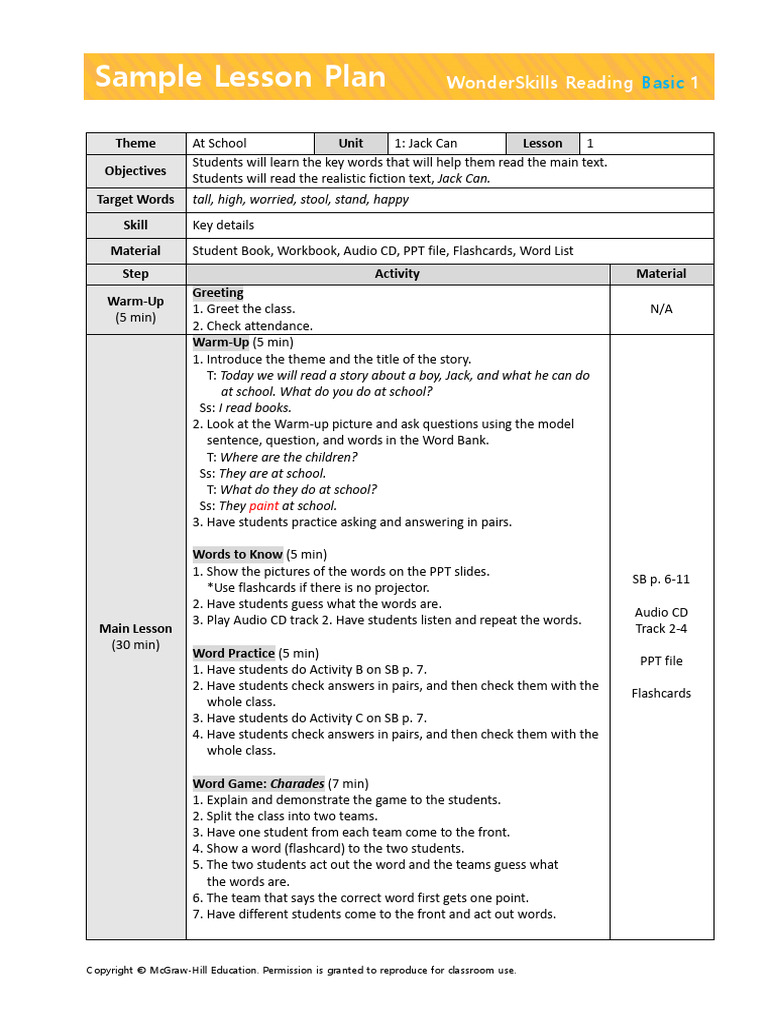 Basic 1 Sample Lesson Plan | PDF | Microsoft Power Point | Learning