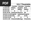 AIS 10B Timetable | PDF