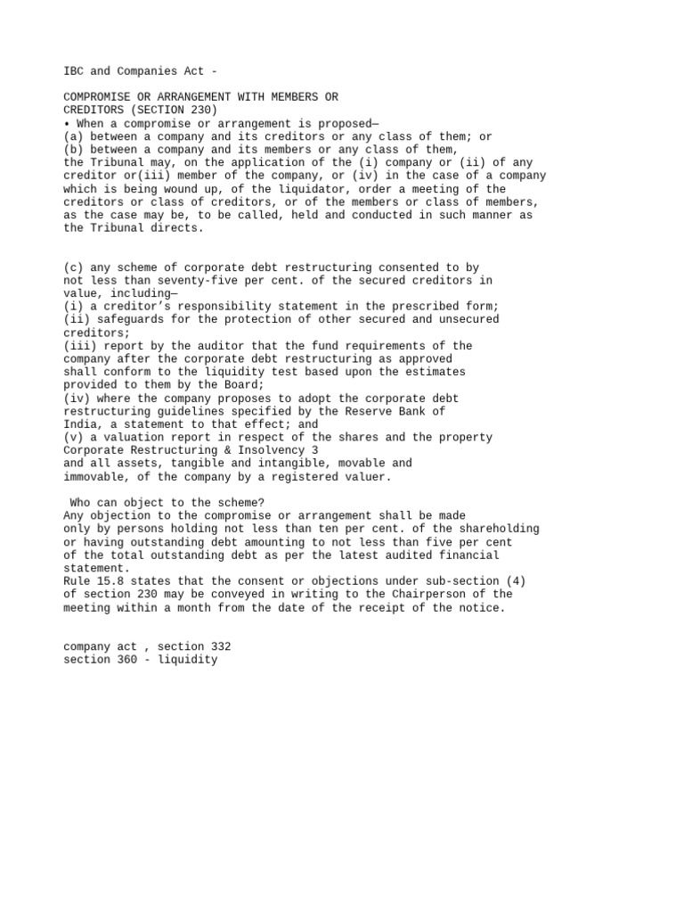 IBC and Companies Act | PDF