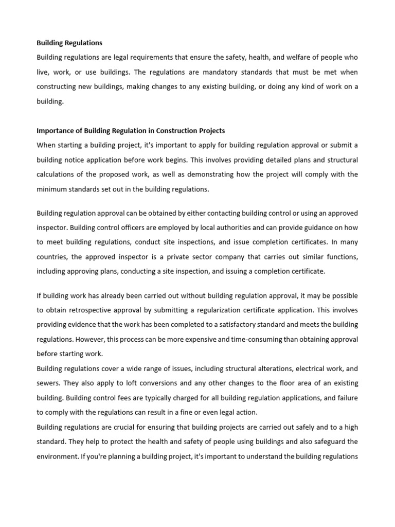 Building Regulations | PDF