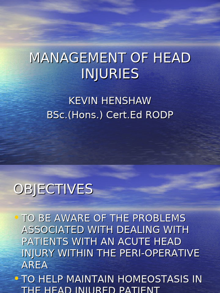 Head Injury Management Guide | PDF | Traumatic Brain Injury | Clinical ...
