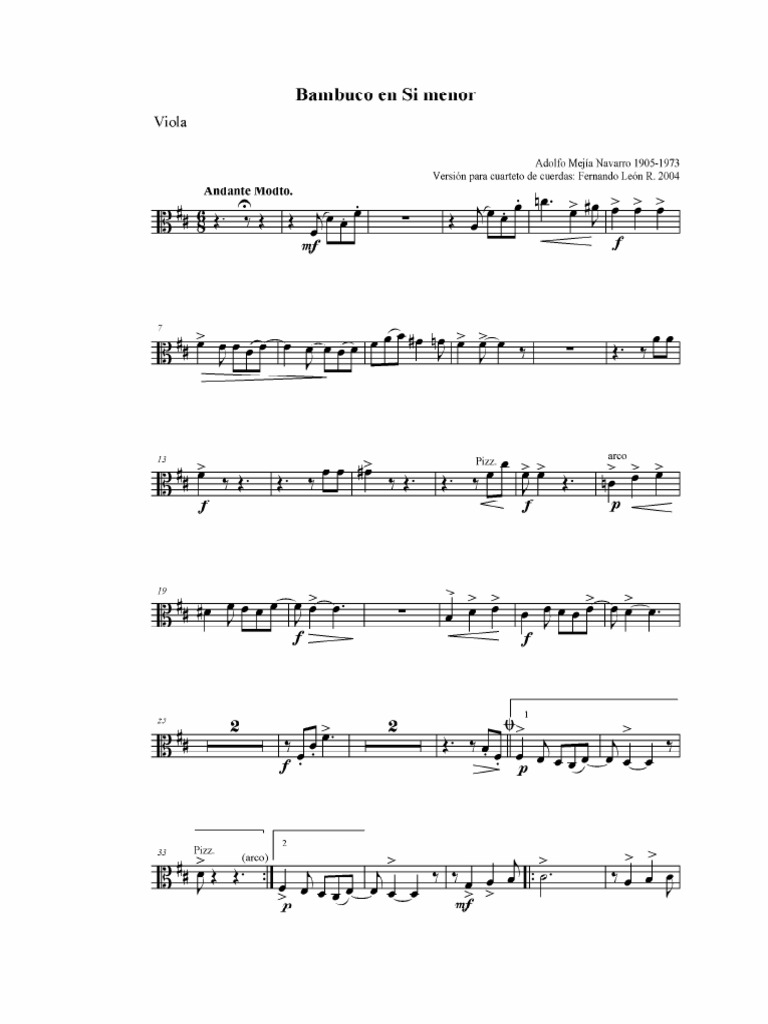Bambuco en Si - Viola | PDF