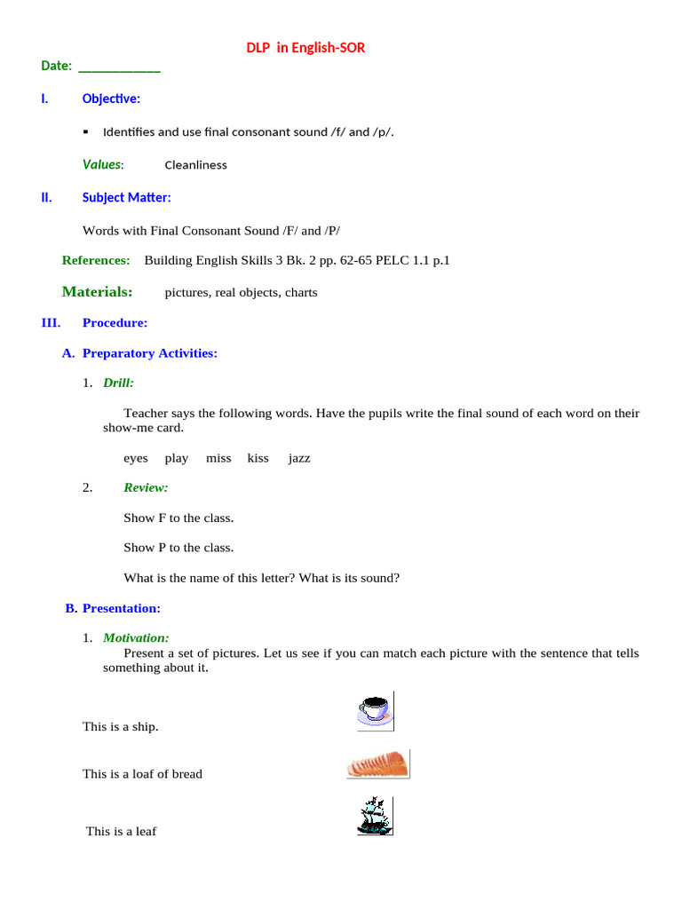 English DLP with SOR | PDF