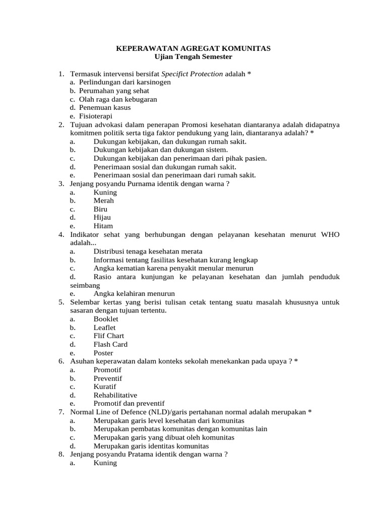 Uts Keperawatan Agregat Komunitas | PDF