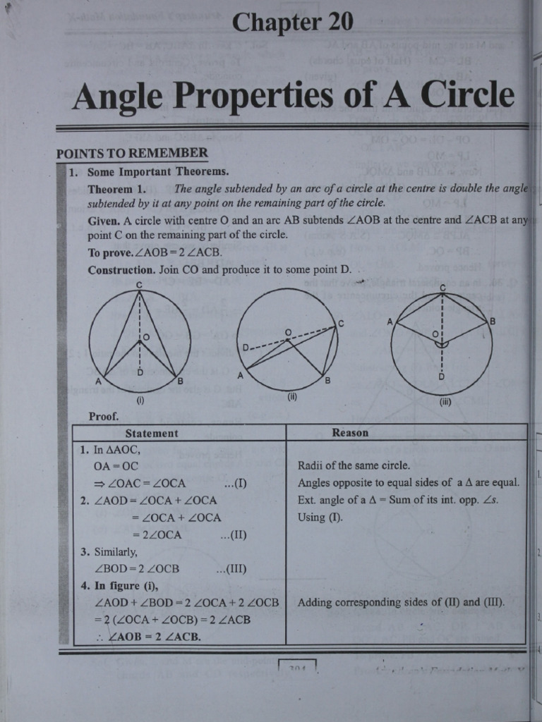 Chapter-20 Angle Properties of A Circle | PDF