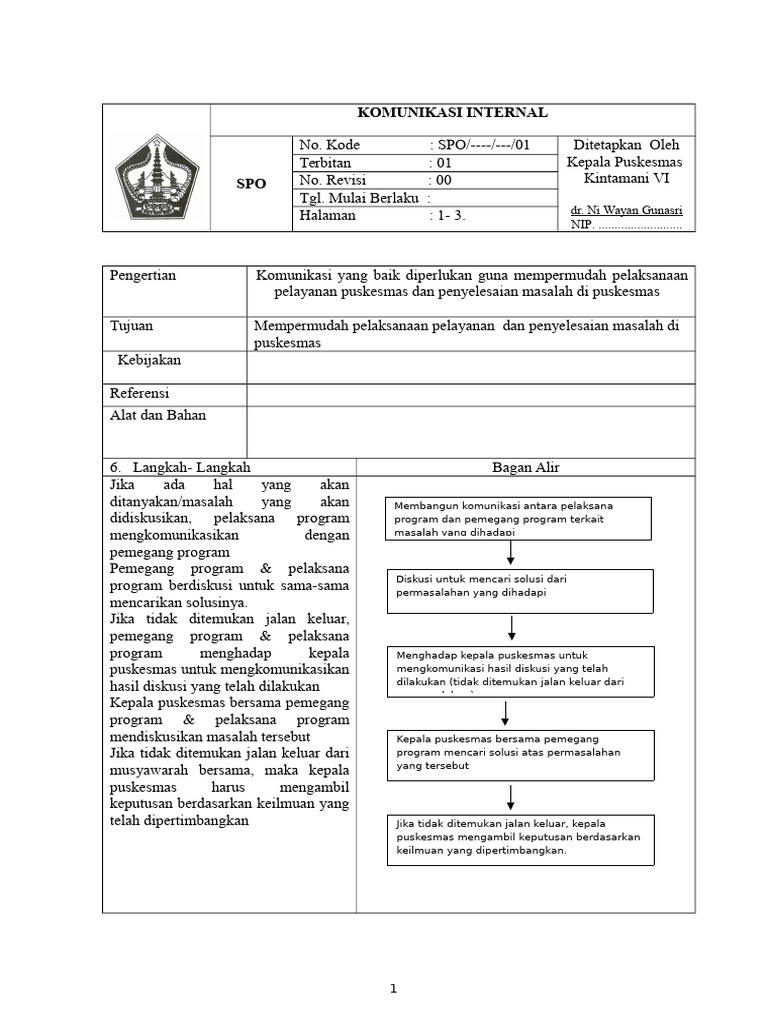 Tugas Contoh Spo Komunikasi Internal Bab 2 | PDF