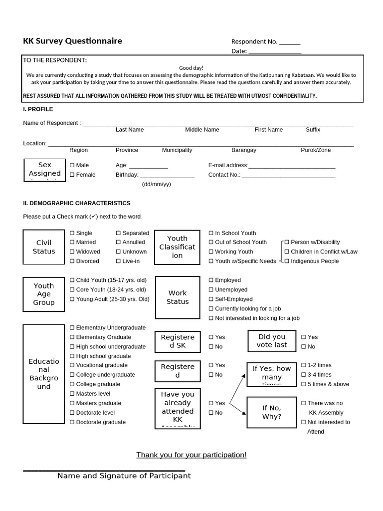 Annex 3.KK Questionnaire 1 | PDF