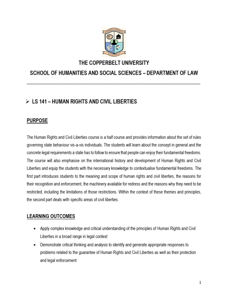 LS 141 - Course Outline - Learning Outcomes - Duration - Credits | PDF ...