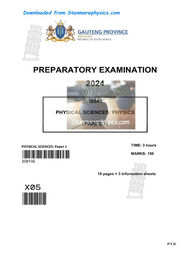 GP Physical Sciences Grade 12 September 2024 P1 and Memo | PDF