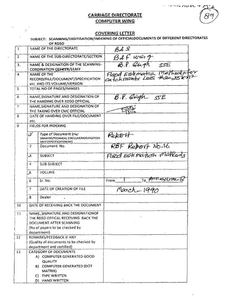 RBF-16, Discharge Calculation Reference | PDF | Drainage Basin | Flood