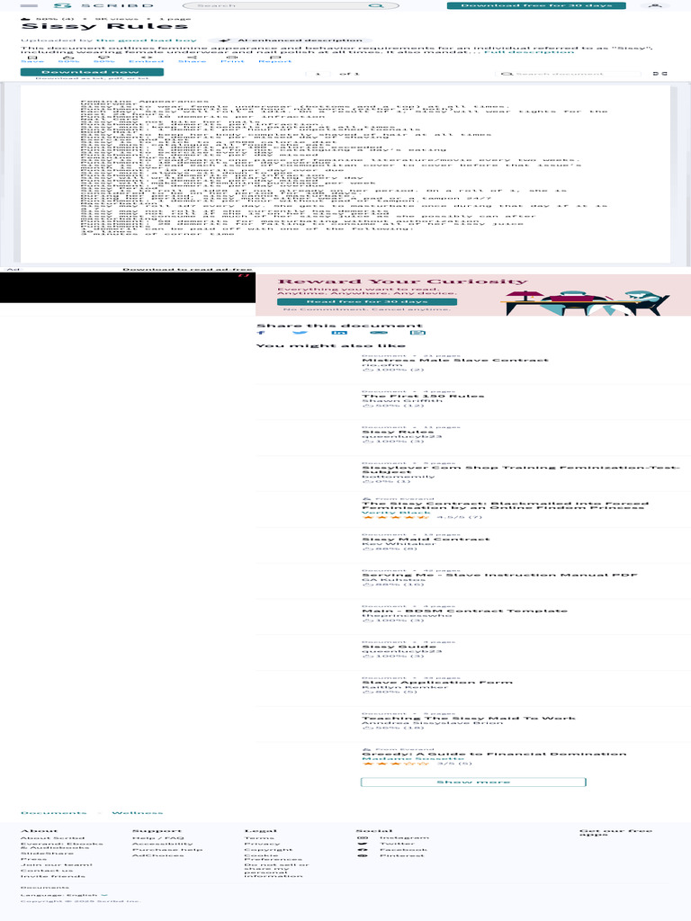Sissy Rules PDF Wellness | PDF | Scribd
