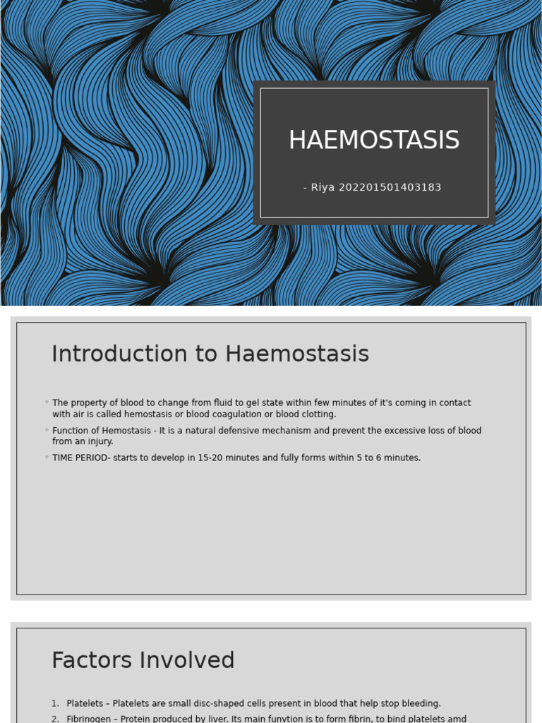 HAemostasis | PDF | Coagulation | Hemostasis