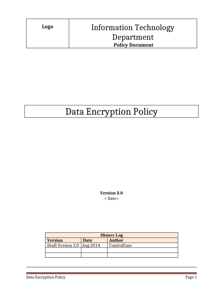 Data_Encryption_Policy_v3 | PDF | Key (Cryptography) | Encryption