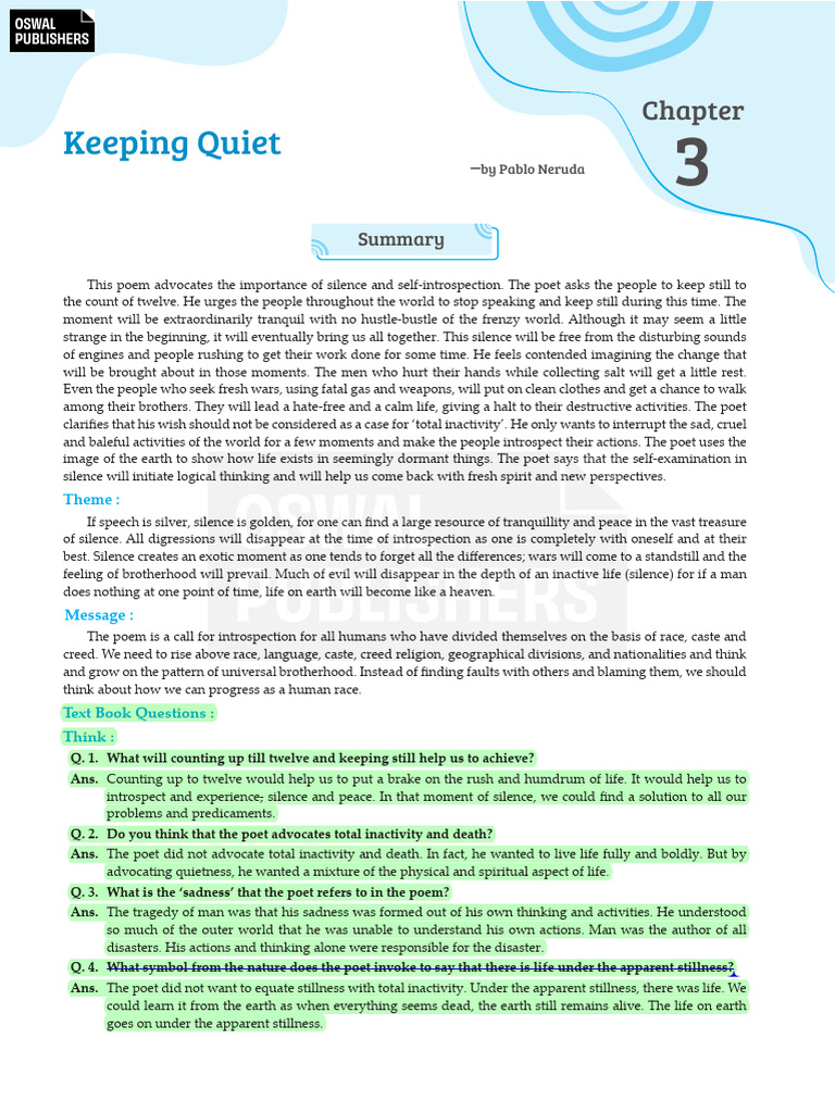 Keeping Quiet | PDF | Silence