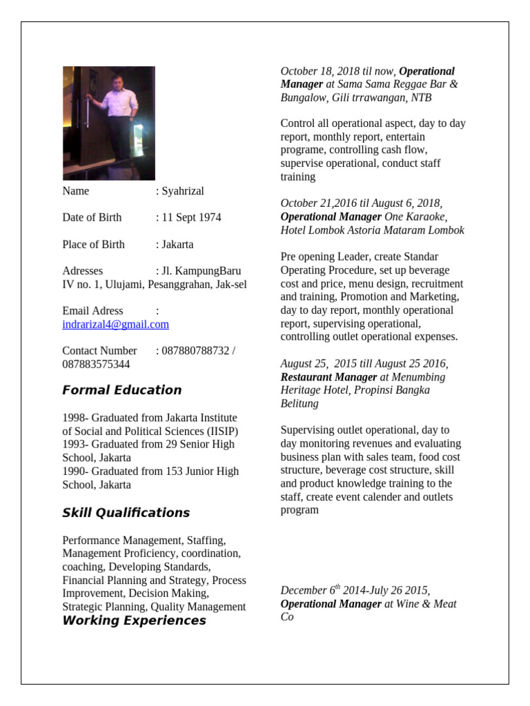 MY CV 2019 | PDF | Business