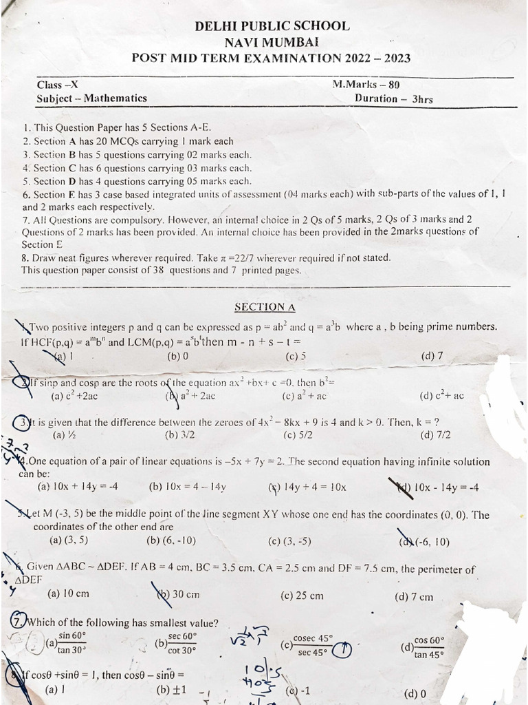 DPS Nov. Examination | PDF