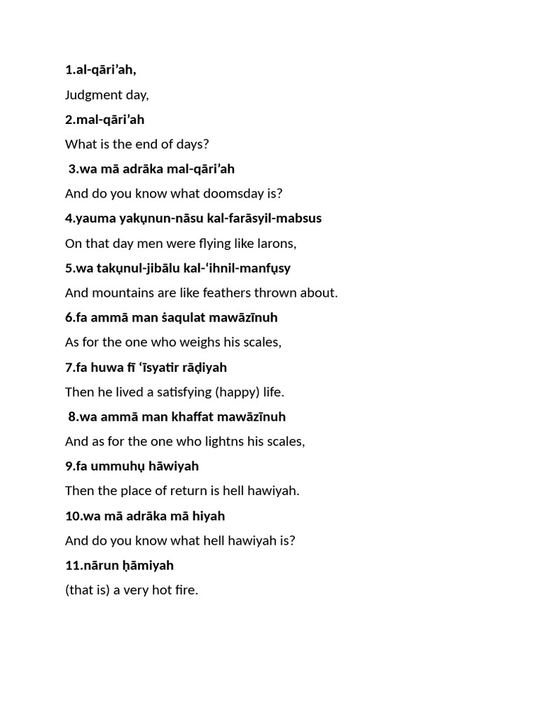 Al Qori'ah | PDF