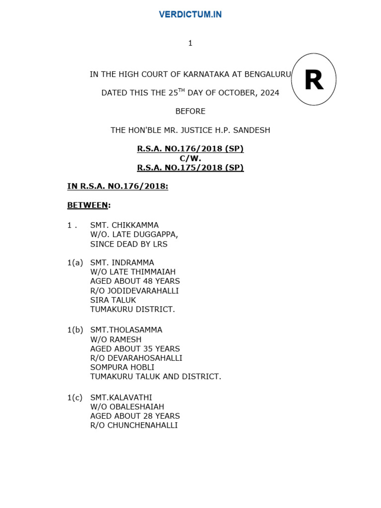 Chikkamma V Rangarajuwatermark 1664864 | PDF | Lawsuit | Judgment (Law)
