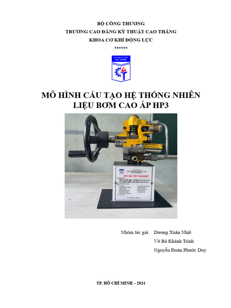 Mô hình cấu tạo hệ thống nhiên liệu bơm cao áp HP3 | PDF