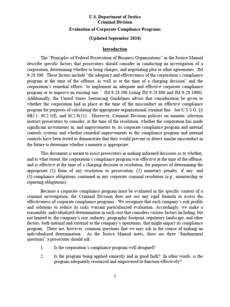 ECCP Revision 2024 0922 (FINAL CLEAN) | PDF | Due Diligence | Mergers ...