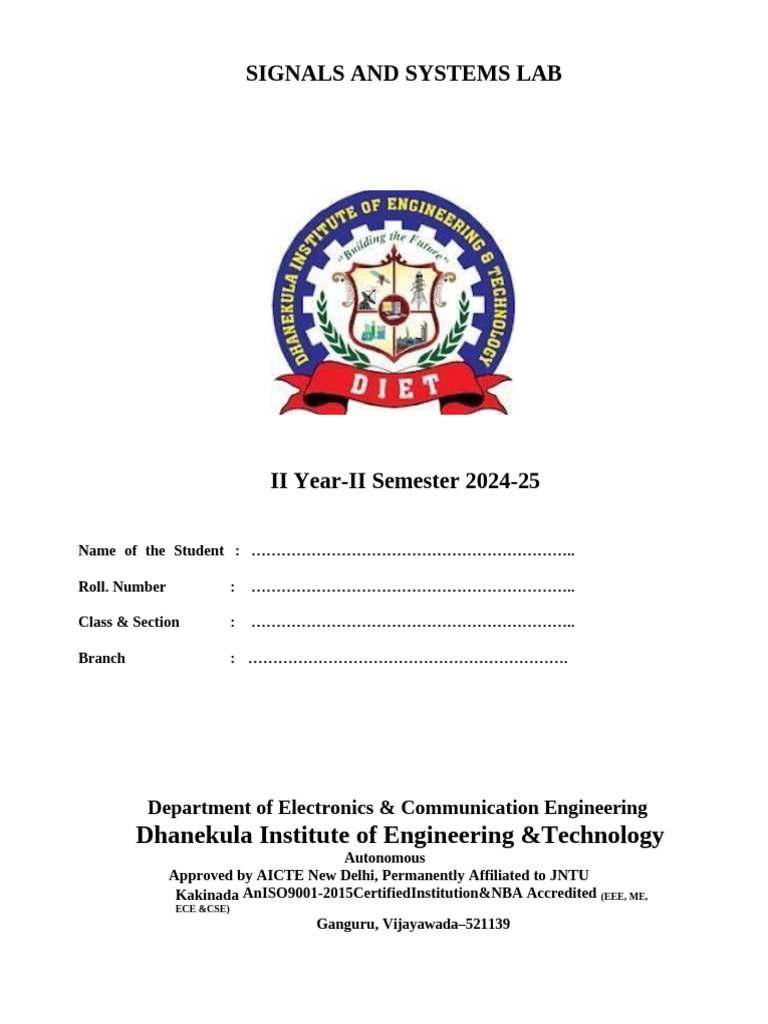 SS LAB MANUAL_D23 FINAL | PDF | Fourier Transform | Fourier Series