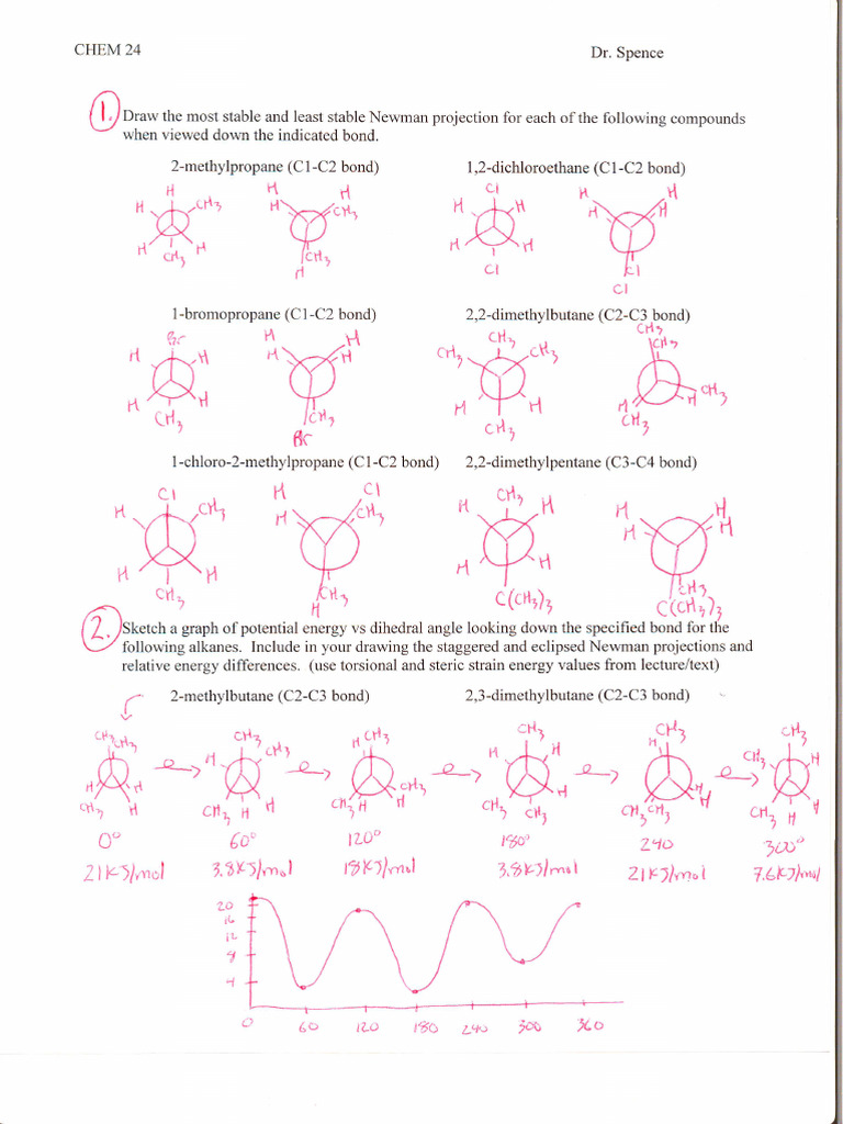 Key HW 4 Conformations | PDF | Conformational Isomerism | Isomer