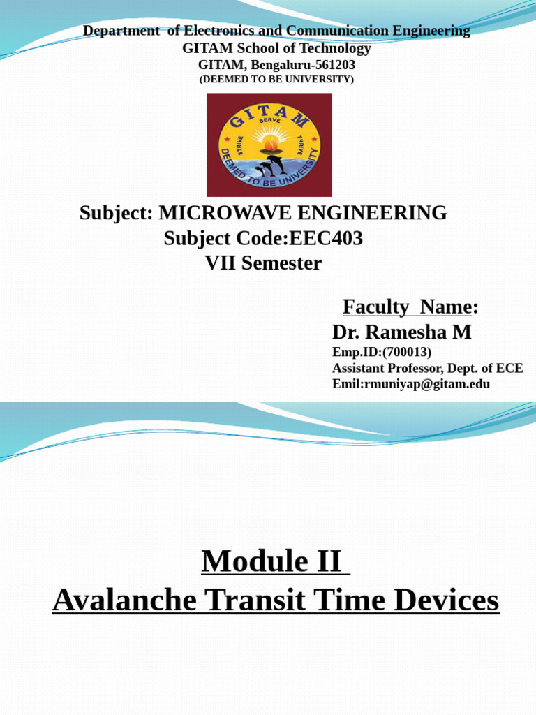 Avalanche Transit Time Devices Overview | PDF | P–N Junction | Diode