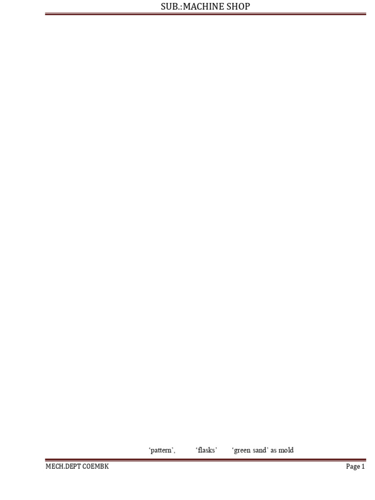 Assignment - 1 - Sand - Casting | PDF | Casting | Metalworking