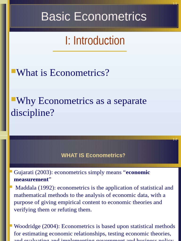 Econemtrics_ppt_ | PDF | Statistics | Econometrics