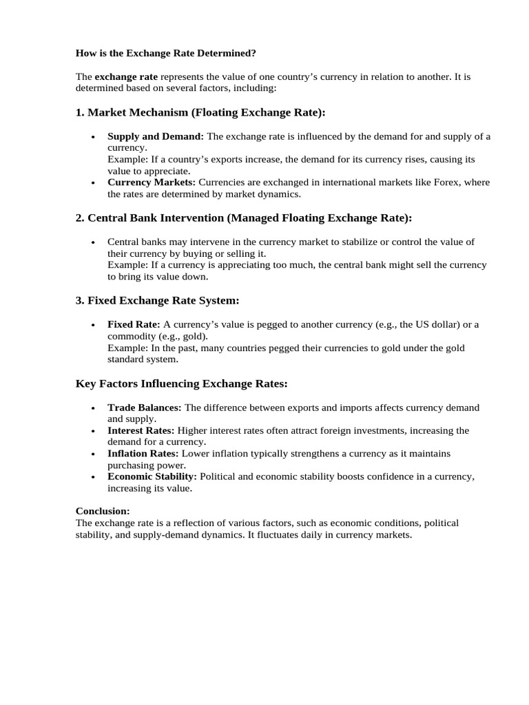 How Exchange Rates Are Determined | PDF