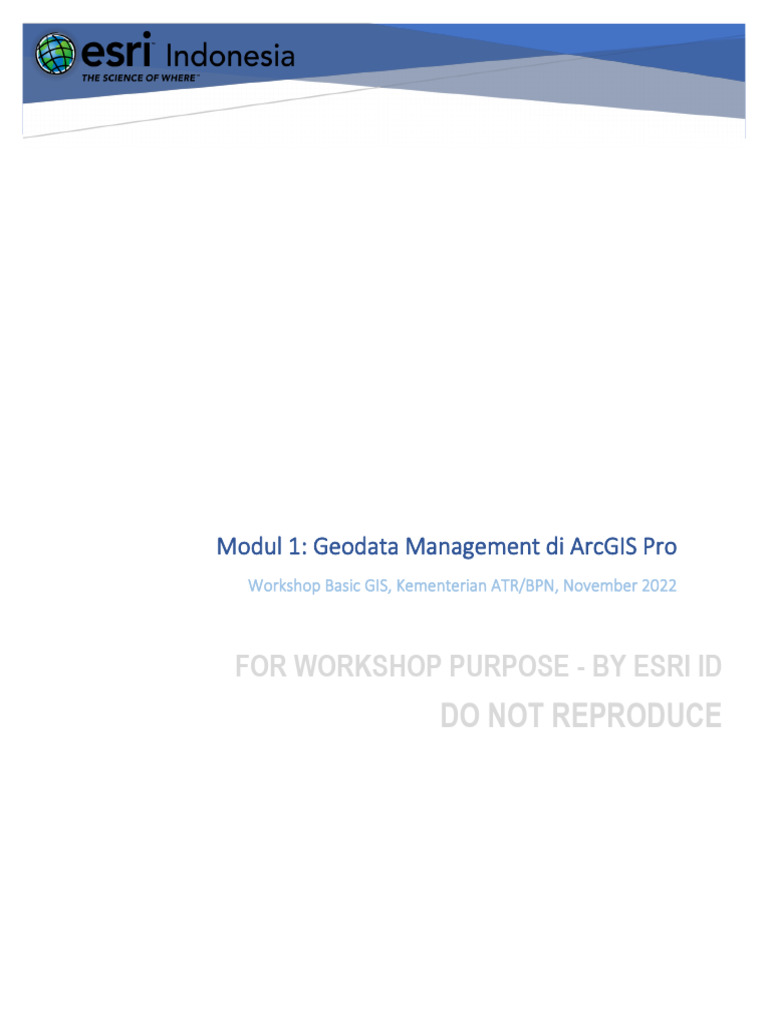 Pelatihan GIS Dasar ArcGIS Pro | PDF