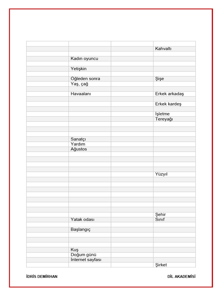 A1 Words | PDF