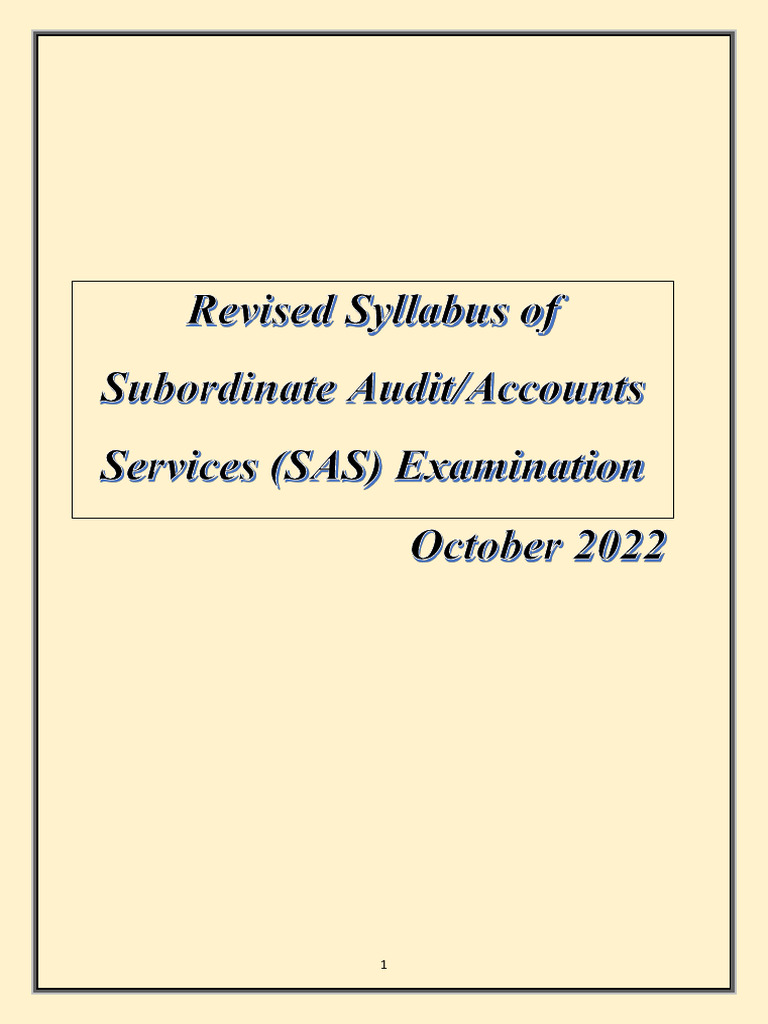 SAS New Syllabus Civil Audit | PDF | Databases | Financial Accounting