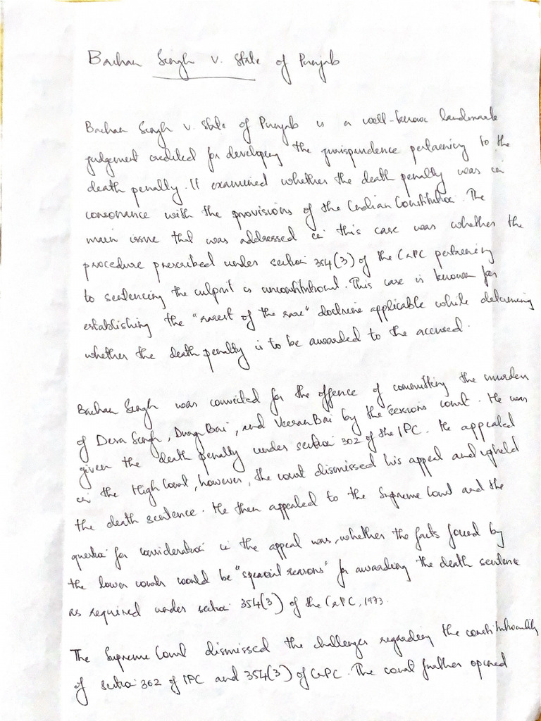 Bachan Singh v. State of Punjab | PDF