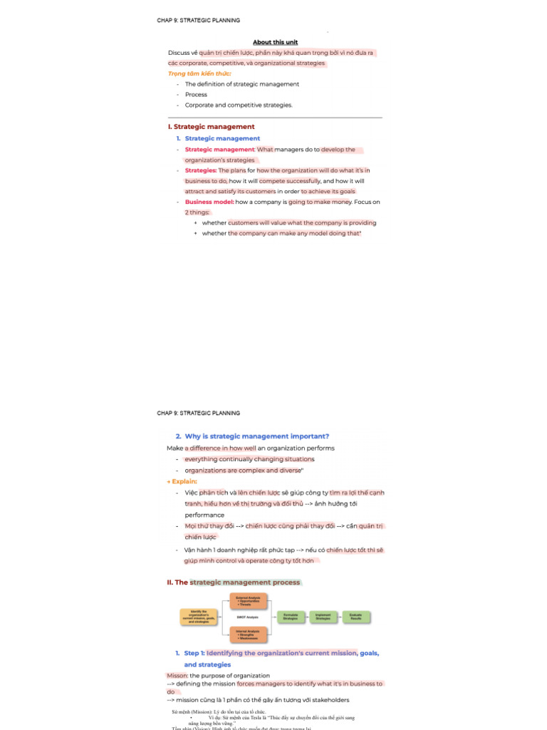 CHAP 9 - Strategic Planning | PDF