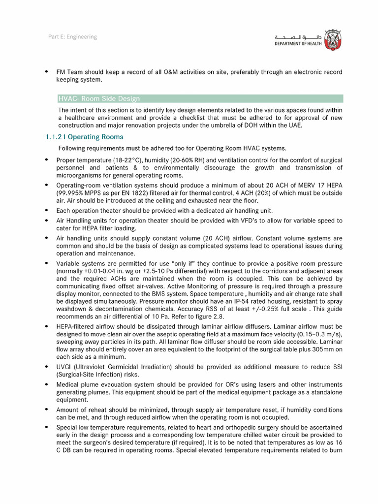 Operating Room HVAC Design Guidelines | PDF | Medical Imaging ...