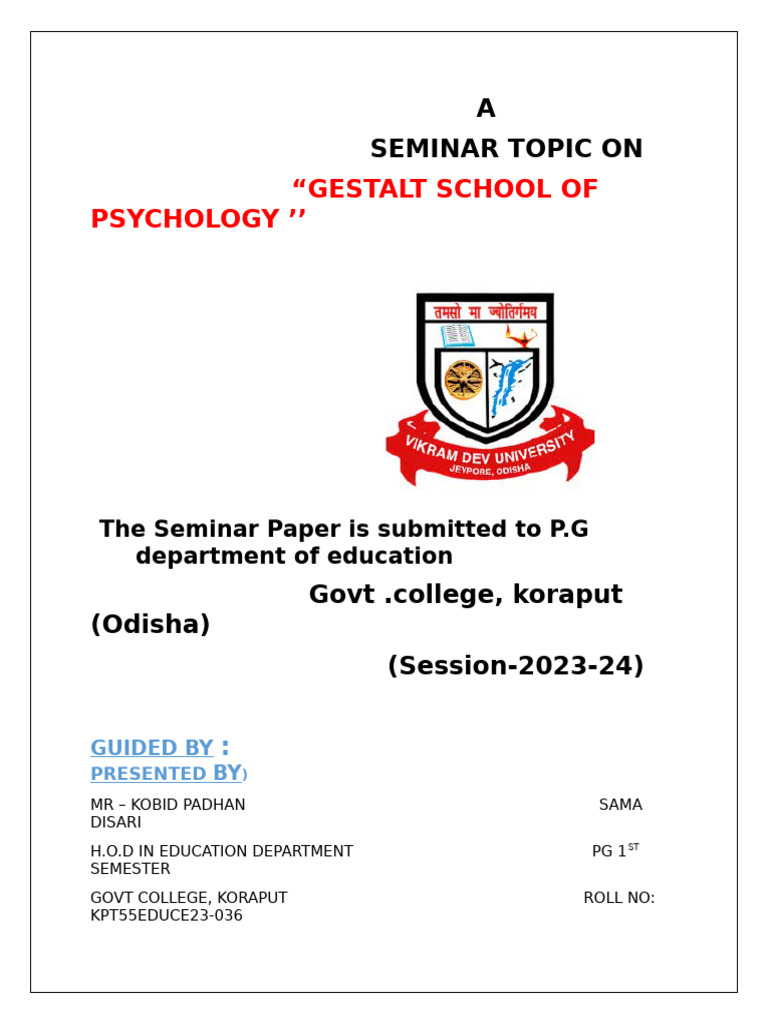 A Project Gestalt Final | PDF | Psychology | Learning
