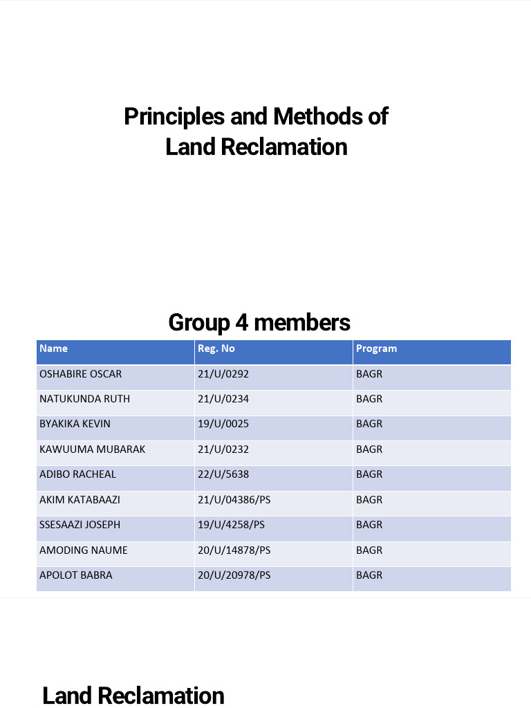 Land Reclamation Principles & Methods | PDF | Soil | Grazing