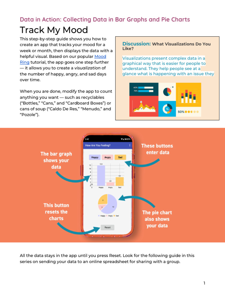 Data in Action_ Collecting Data in Bar Graphs and Pie Charts_05_30_23 (1) | PDF | Chart | Mobile App