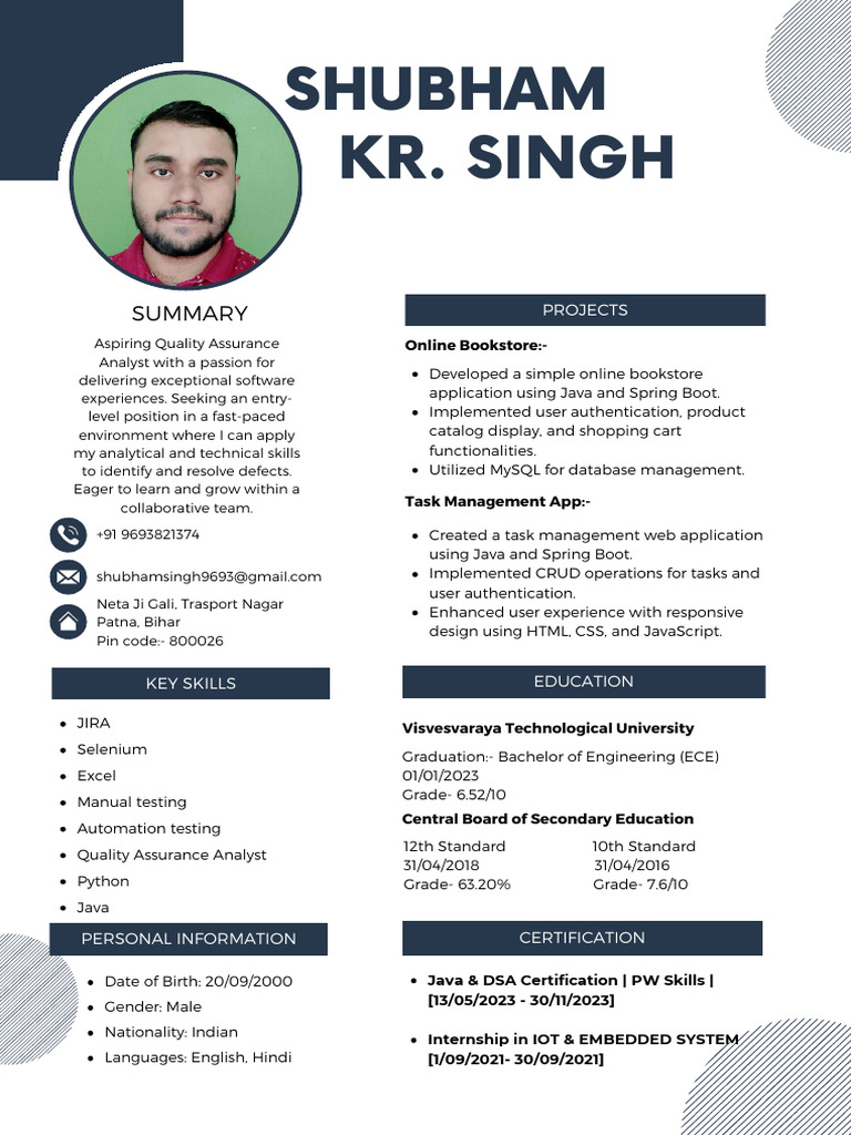 SHUBHAM QA Resume | PDF