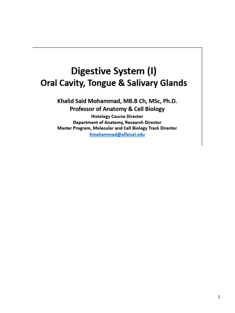 GI Lecture I- Oral Cavity, Tongue and Salivary Glands | PDF | Tongue ... GI Lecture I- Oral Cavity, Tongue and Salivary Glands | PDF | Tongue ...