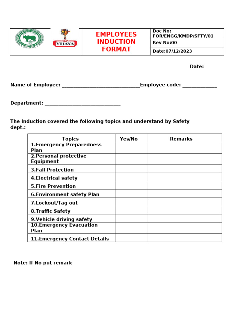 Safety Format (1) | PDF | Occupational Safety And Health | Safety