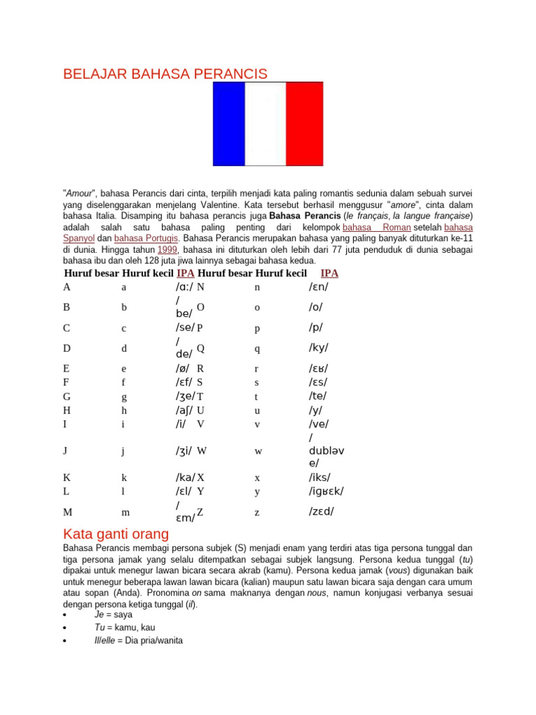Belajar Bahasa Perancis | PDF