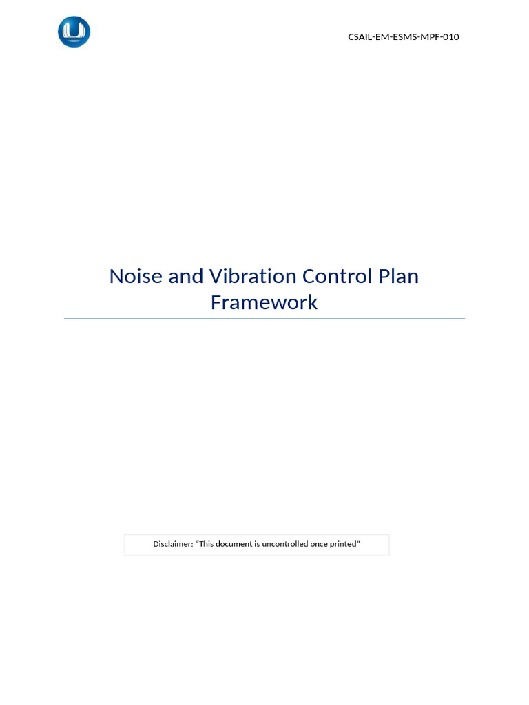 Noise and Vibration Control Framework | PDF | Occupational Safety And ...