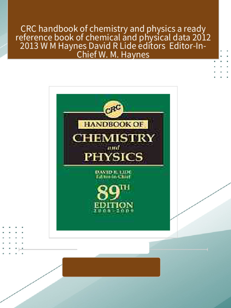Instant Download CRC handbook of chemistry and physics a ready ...