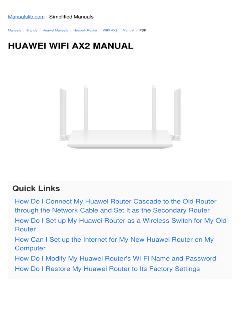 Huwaei Router Manual | PDF | Wi Fi | Computer Network