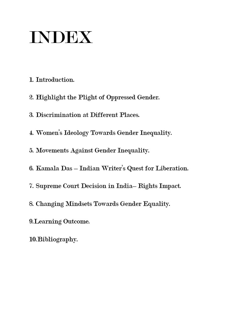 INDEX1 | PDF | Gender Studies | Gender Equality