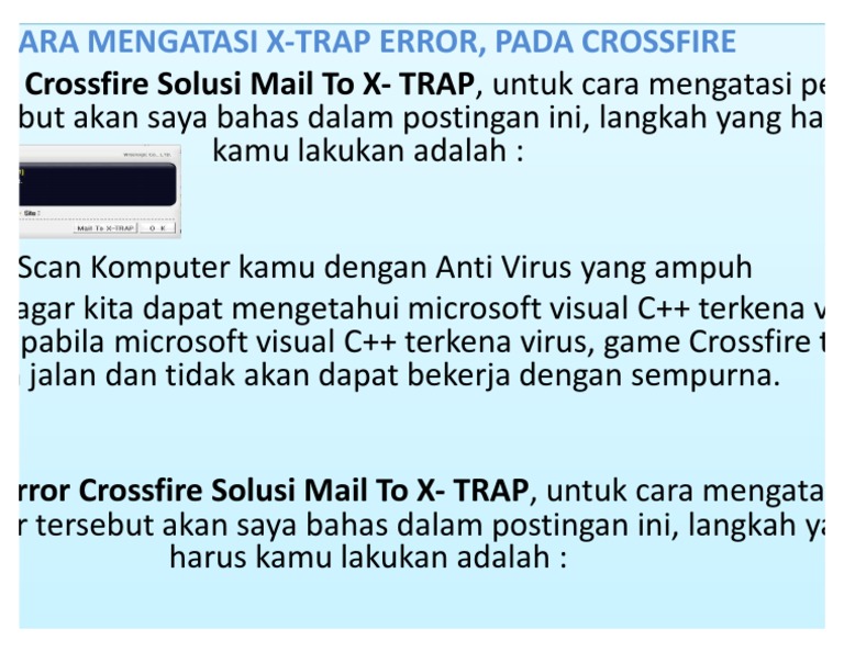 Cara Mengatasi X-Trap Error Pada Crossfire | PDF | Komputer