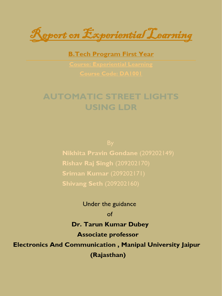 EL PROJECT REPORT | PDF | Resistor | Operational Amplifier