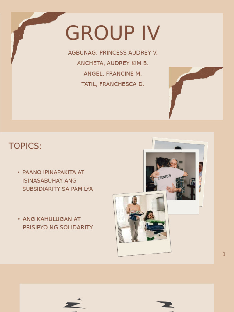 Group Iv: Agbunag, Princess Audrey V. Ancheta, Audrey Kim B. Angel, Francine M. Tatil ...